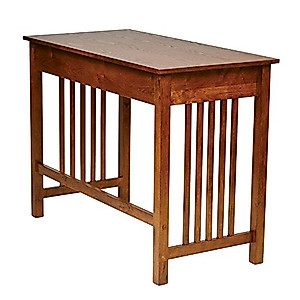 OSP Home Furnishings Sierra Writing Desk with Pull-Out Drawer and Mission Style Side Panels, Ash Brown
