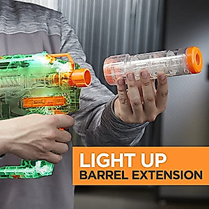 Nerf Modulus Ghost Ops Evader Motorized Blaster - Light-Up See-Through Blaster and Barrel Extension, Includes 12 Official Elite Darts (Amazon Exclusive)