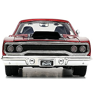 Jada Toys Big Time Muscle 1:24 1970 Plymouth Road Runner Die-cast Car Red/Black Flames, Toys for Kids and Adults