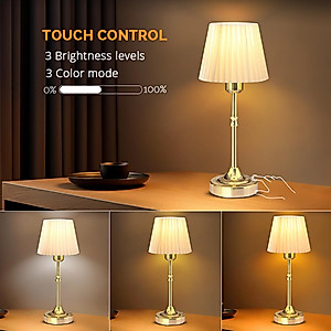 Leroxo Portable Metal LED Lamp, Cordless Metal Lamp, Touch Control Charging Lamp3-Levels Brightness Rechargeable Bedside Lamp,Laser,LED lamp