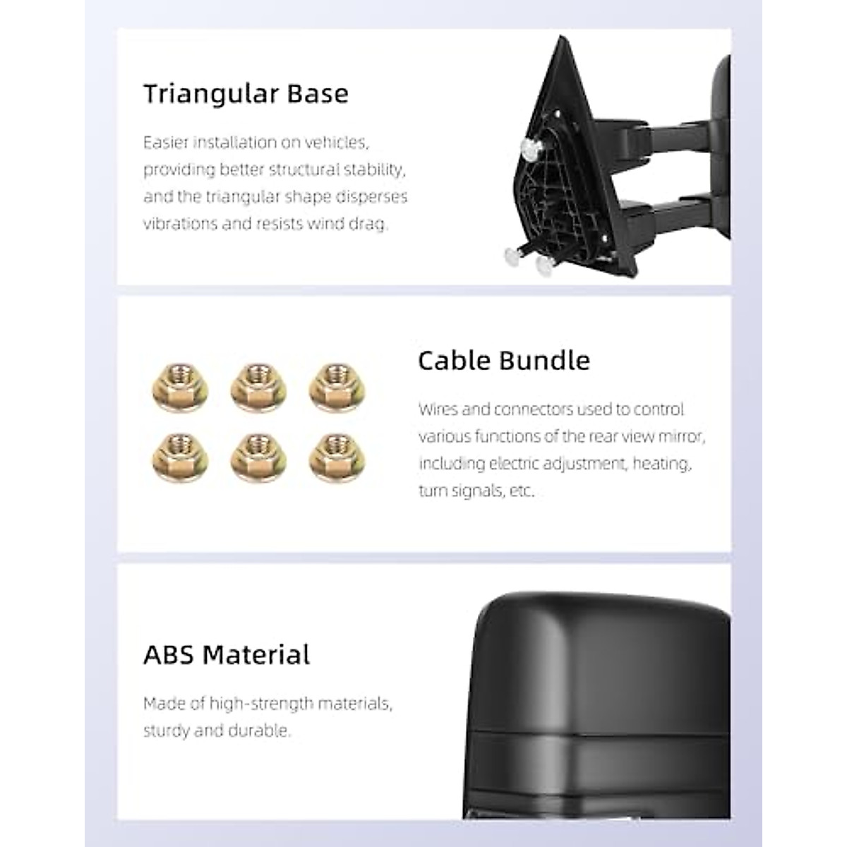 ANPART Towing Mirrors Fit for 2004-2014 For Ford For F-150 Pickup Truck Tow Mirrors With A Pair LH and RH Side Power Regulation with Heating Turn Signal Lamp Puddle Light