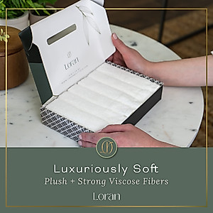 White Washcloths Set of 6 Soft Facial Cloths 10” x 10” 100% Viscose Derived from Bamboo Spa-Like Feel Silky Face Cloth for Skin Cleansing