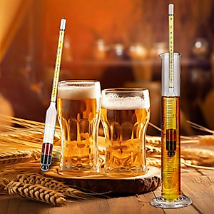 4Pcs Alcohol Hydrometer, Alcohol Meter for Distilling Alcohol 0-200 Proof & 0-100 Tralle, Alcohol Proof Tester for Beer Wine Cider Mead Making