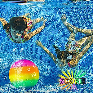 Hiboom Swimming Pool Balls Underwater | Pool Diving Toys Ball with Water Filling Adapter | Cool Exercise Toys That Can Bounce Under Water, Swimming Gifts for Kids, Adults, Family