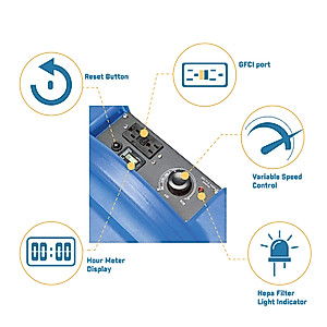 BlueDri BD-AS-550-GY Negative Machine Airbourne Cleaner HEPA Scrubber Water Damage Restoration Equipment Air Purifier, for Commercial Use, Gray