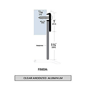 Fire Rated/Aluminum Door Sweep (7W933CA), 7/32”W x 2.5”H (48")