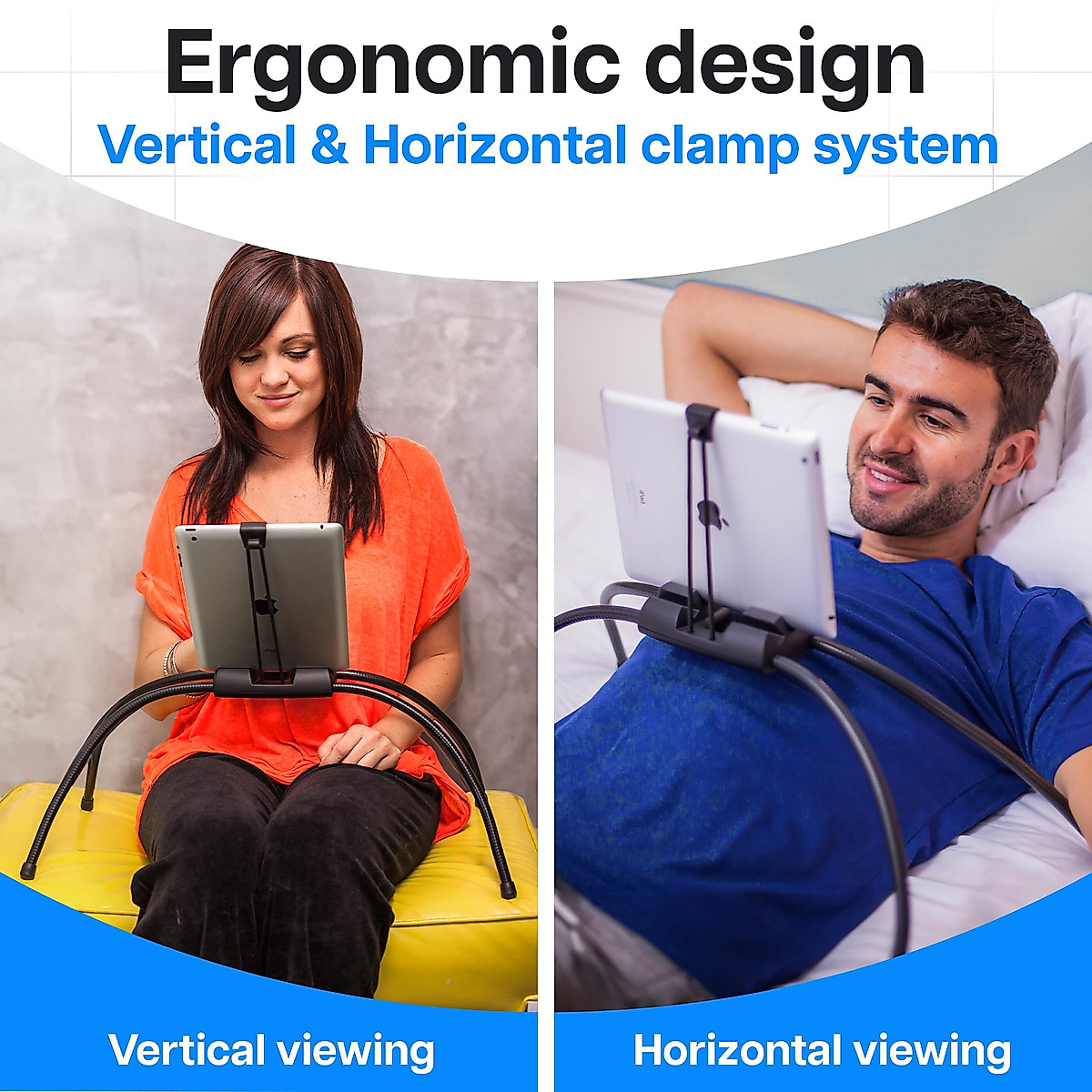 Tablift iPad Holder for Bed - Flexible Universal Tablet Stand - Mount - Bed or Table