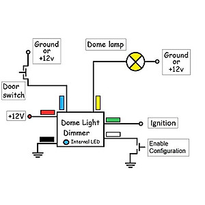 Dome Light Dimmer with Delay. Fits Any Car. 20 Sec and 10 Min Timeout.