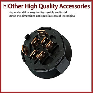 H-Jun Ignition Switch 3 Position with Key for Cub Cadet, MTD, Troy-Bilt, Husqvarna, Craftsman, Delta, JD Riding Lawn Mower, 725-04228, 925-04228