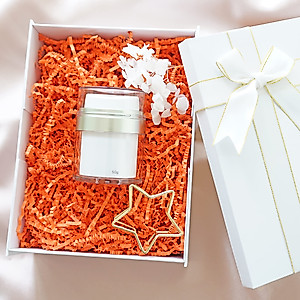 Bobobag - 1LB Crinkle Cut Paper Shred Filler Recyclable Gift Wrap Confetti Raffia Grass Shred Paper for Easter Baskets Filler Creative Eggs Decor(Orange)