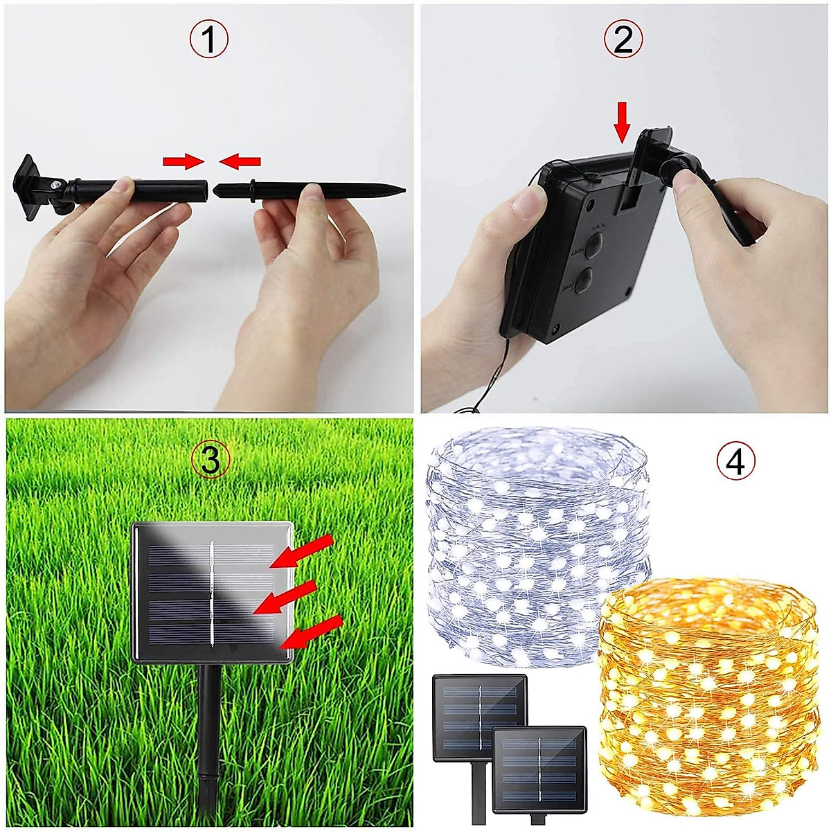 BHCLIGHT Purple Solar Halloween Lights,2-Pack Each 72FT 200 LED Solar String Lights with 8 Lighting Modes, Waterproof Solar Outdoor Halloween Decorations (Purple)