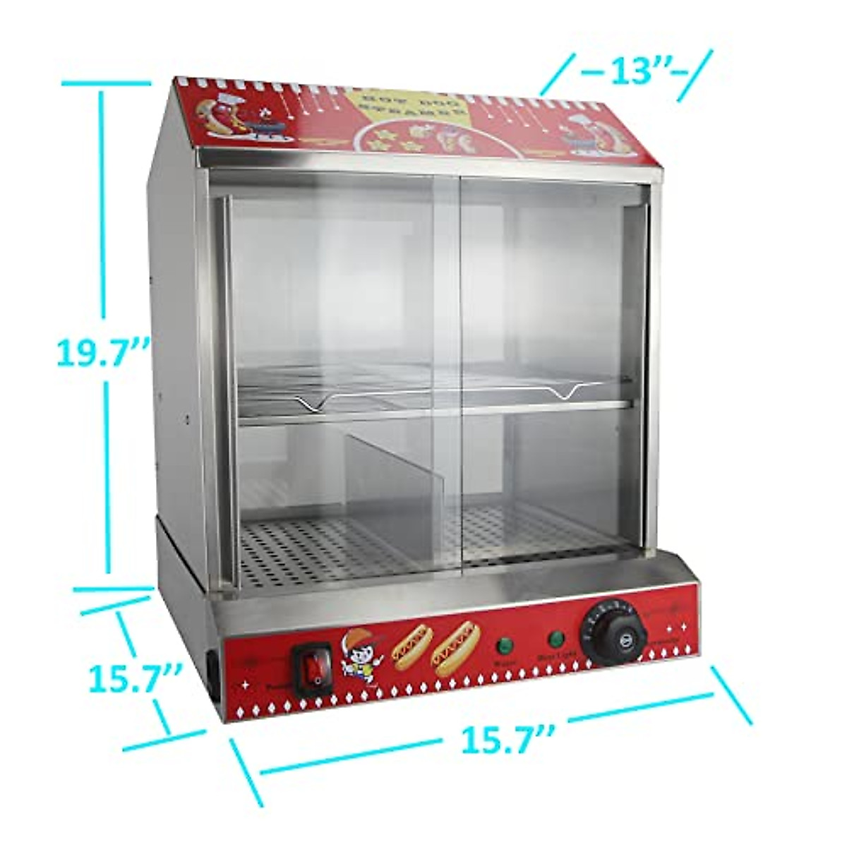 ANFIRE Hot Dog Steamer with Bun Warmer Machine Commercial Hot Dog Hut