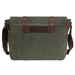 Waterproof Canvas 15" Macbook pro/ 15.6'' Leather Laptop Messenger Bag for Men Business Vintage shoulder bag/Briefcase Crossbody