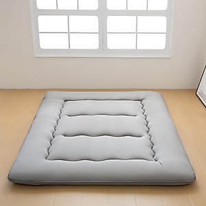 INFINICE Japanese Floor Mattress, Futon Mattress with Portable Storage Bag, Roll Up Mattress Thick Tatami Mattress Suitable for Camping, Guest Room, Gray, Queen