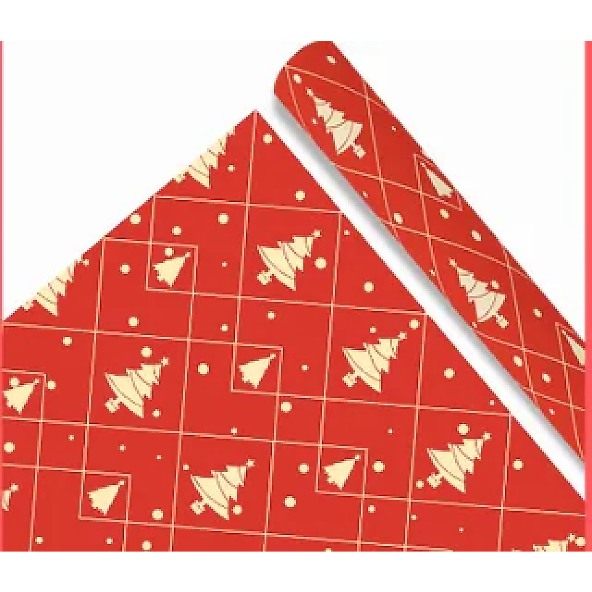 ARAOUE Christmas wrapping paper wrapping paper Christmas gift box snowflake elk color wrapping paper BZZ009 - Christmas tree on a red background (set of 5 photos)