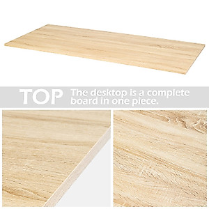 TOPSKY Dual Motor Electric Adjustable Standing Computer Desk White Frame with 58.3’’x26.8’’ Oak Board