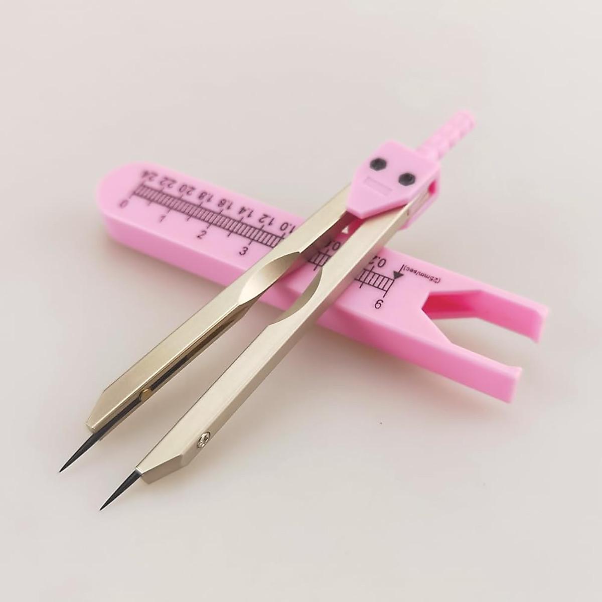 Airgoesin EKG ECG Calipers Nursing or Doctor Caliper Divider for Measuring Drafting Electrocardiographs with Ruler (Pink)
