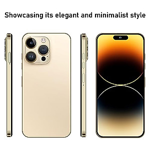 WV LeisureMaster A14pro Max Unlocked Phone, 6+256GB Android 13.0 Smartphone, 6.82-inch HD Screen, Dual SIM, Dual Standby, 6000 mAh Battery, 64MP Camera, 2796 * 1290 Resolution 5g Phone（Gold）