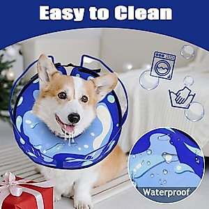 BARKLESS Soft Dog Donut Collar, Inflatable Cone with Anti-Licking Shield, Not Block Vision, Neuter Cone Alternative
