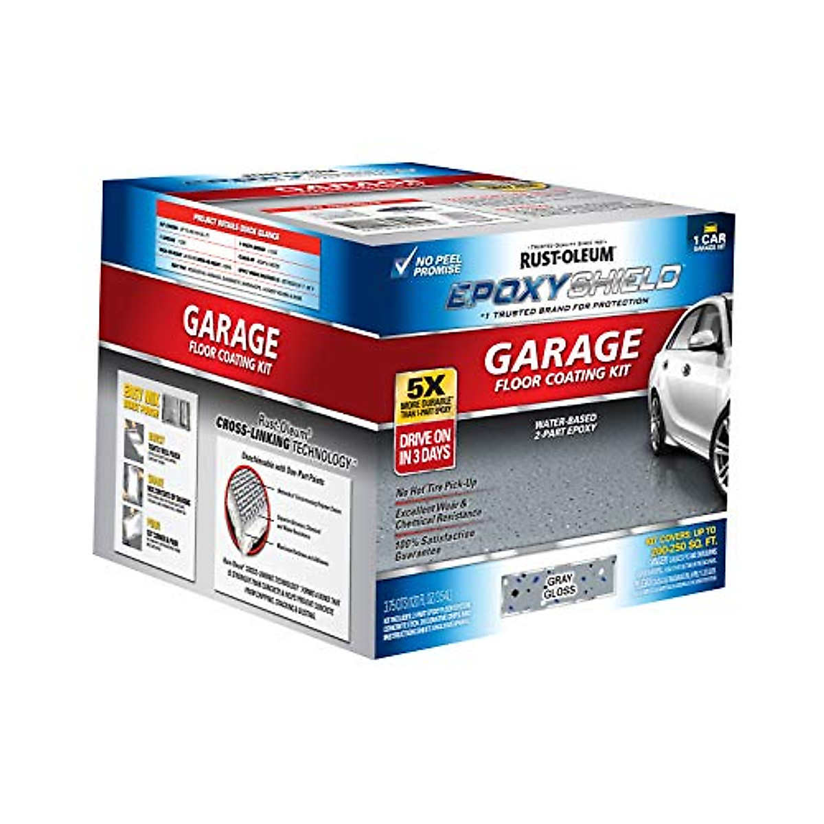 Rust-Oleum 251965 EPOXYSHIELD Garage Floor Coating, 1 Car Kit, Gray