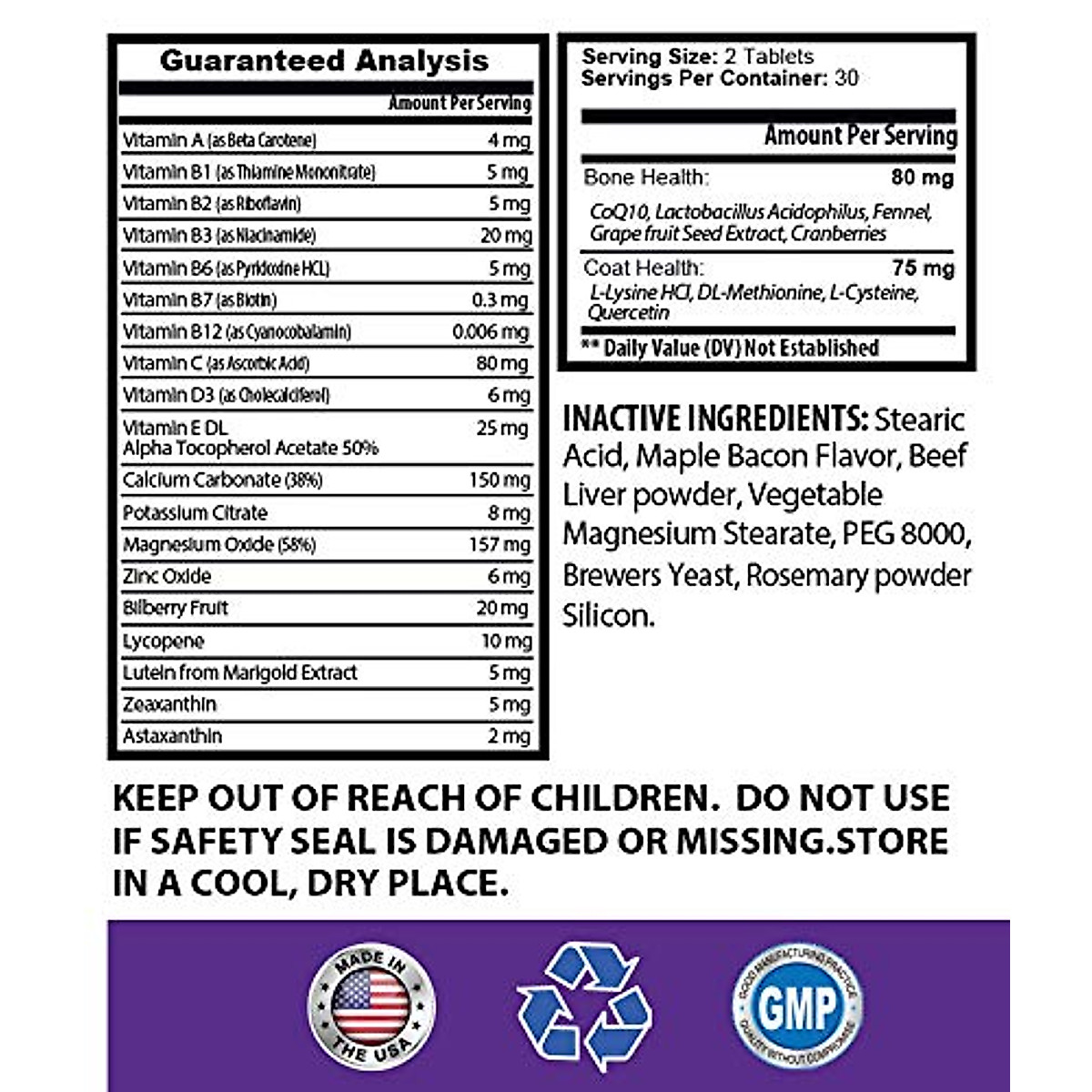 Dog Skin Allergy Supplement - Pets Total Health Formula for Dogs and Cats - Dog Vitamins Coat - 2 Bottles (120 Treats)