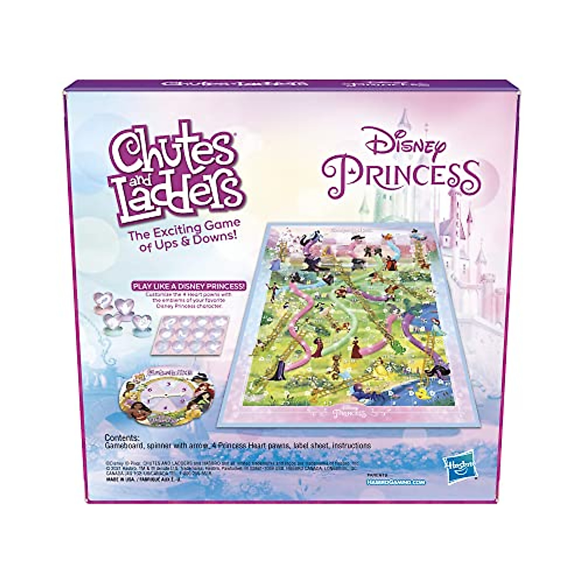 Hasbro Gaming Chutes and Ladders: Disney Princess Edition Board Game for Kids Ages 3 and Up, Preschool Game for 2-4 Players (Amazon Exclusive)