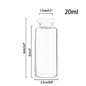 SUPERLELE Glass Bottles with Cork 48pcs 20ml Decorative Wish Bottles with 48pcs Eye Screws 3pcs Funnel