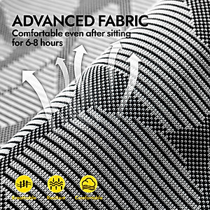 TONFARY Office Chair Ergonomic Desk Chair, All-Mesh High Back Home Office Chair Lumbar Support, Reclining Gaming Chair Adjustable Armrests Headrest, Big and Tall Swivel Computer Chair 330LBS (Grey)