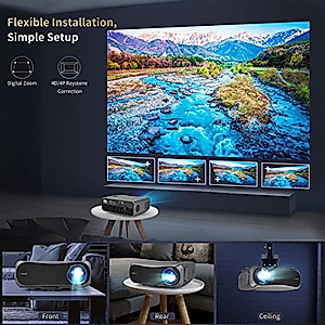 1080P Native 5G WiFi Projector with Bluetooth AI Android 4K Supported 10,000Lumen Ultra HD Smart Projectors Wireless Phone Cast Outdoor/Home Theater System 2G+16G