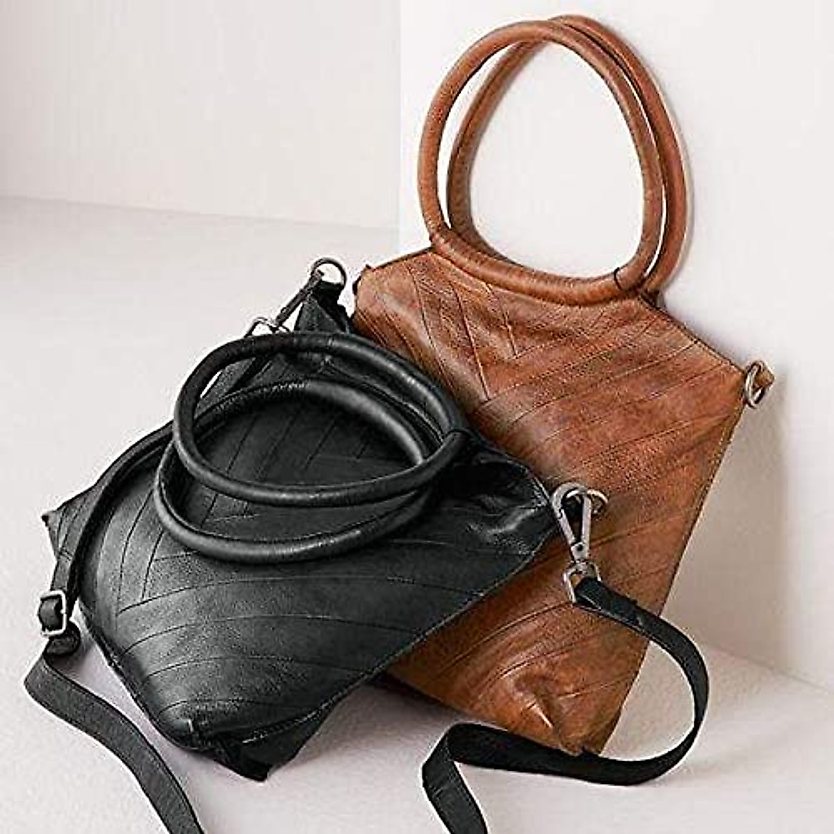 Latico Leathers Dalton Handbag Tote in Black - Made From 100% Genuine Authentic Leather Handcrafted by Artisans