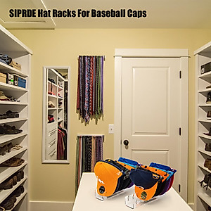 SIPRDE Hat Stand for Baseball Caps Display and Organizer - 2 Pack, No Install Acrylic Hat Holder for 14 Baseball Caps for Bedroom, Closet, Dresser(Clear)