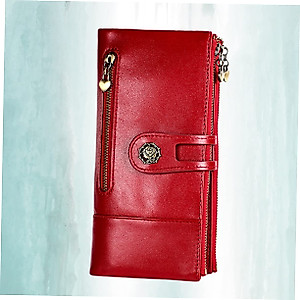 VALICLUD Womens Purses Womens Backpack Purse Purse Wallet Girls Women Blocking Zipper Handbag Leather for Multipurpose Vintage Billfold Red Women Backpack Purse Travel Wallet