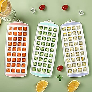 Small Ice Cube Trays with Lid - Mini Ice Trays for Freezer with Lid, ZDZDZ 2 Pack Easy-Release Tiny Ice Trays - Make 72 Ice Cube,Stackable Ice Mold Set for Iced Coffee Whiskey Beverages Cocktails