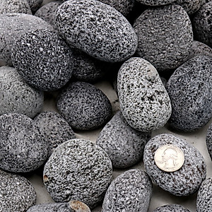 Premium Pebbles Black Lava Rocks for Fire Pit - 2 to 3 inch - 10 lbs - Gas Fireplace Rocks - Decorative Lava Stone for Indoor & Outdoor Gas Fireplace
