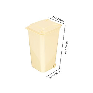 Zerodeko Trash Cans 4pcs Mini Trash Can Desktop Waste Garbage Bin with Lid Wastebasket Countertop Wastebasket Trash Can for Home Office Vanity Tabletop Bedroom Bathroom Yellow Small Trashcan