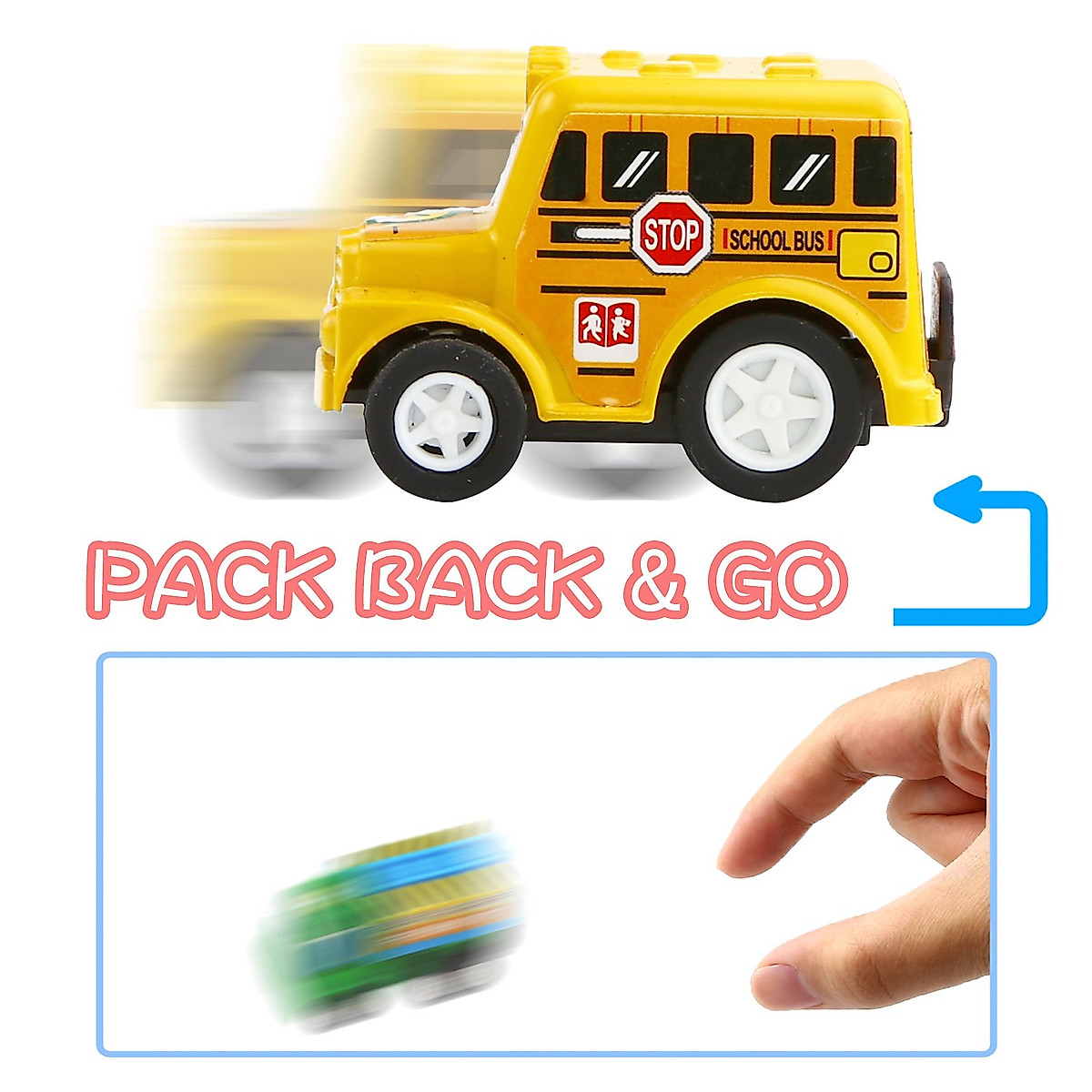 Funcorn Toys Pull Back Car, 12 Pack Assorted Mini Plastic Vehicle Set, Pull Back Truck and Car Toys for Boys Kids Toddler Party Favors,Die Cast Car Toy Play Set