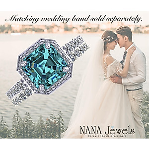 NANA Jewels 2ct Pure Brilliance Zirconia Halo Engagement Ring-Asscher Cut-March-7.5