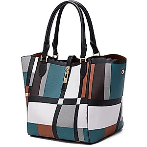 sqlp Large Work Tote Bag for Women Designer Purses and Handbags Big Bucket bags Ladies Travel Crossbody Purse blue check