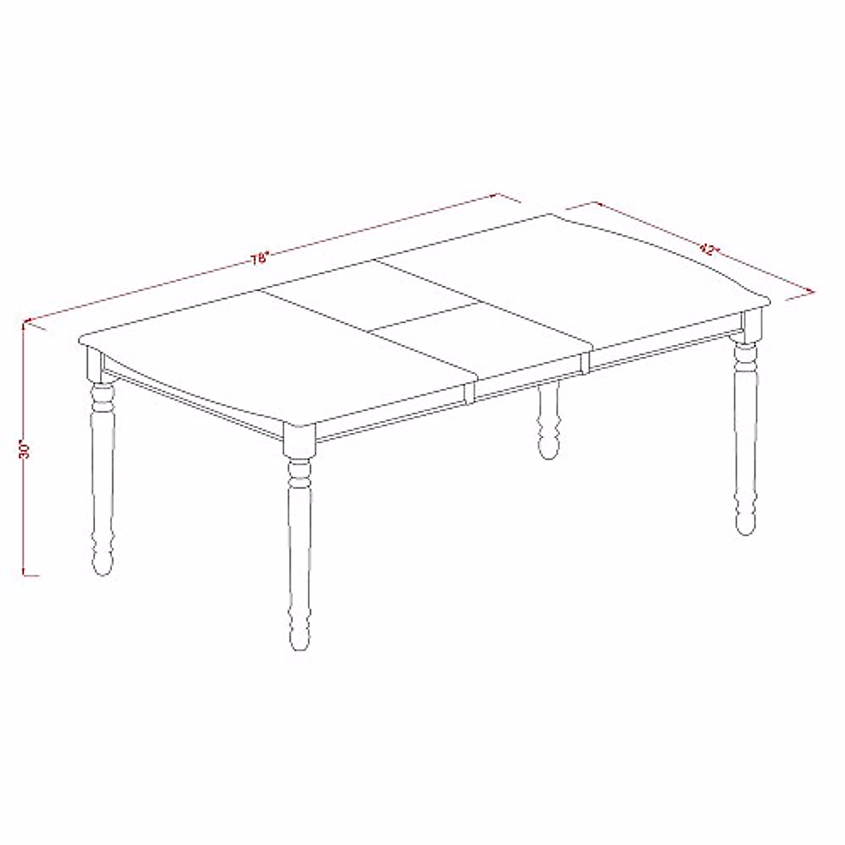 East West Furniture DONO9-LWH-W Dining Set, 9 Pieces
