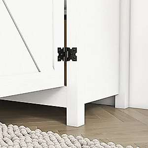 Panana Modern Farmhouse TV Stand for 65 inch TV, Entertainment Center with Storage and Open Shelves, Wood TV Stands TV Table Stand for Living Room, Bedroom (White, for 32"-65" TV)