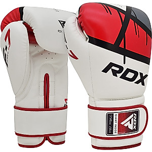 RDX Boxing Gloves EGO, Sparring Muay Thai Kickboxing MMA Heavy Training Mitts, Maya Hide Leather, Ventilated, Long Support, Punching Bag Workout Pads, Men Women Adult 8 10 12 14 16 oz