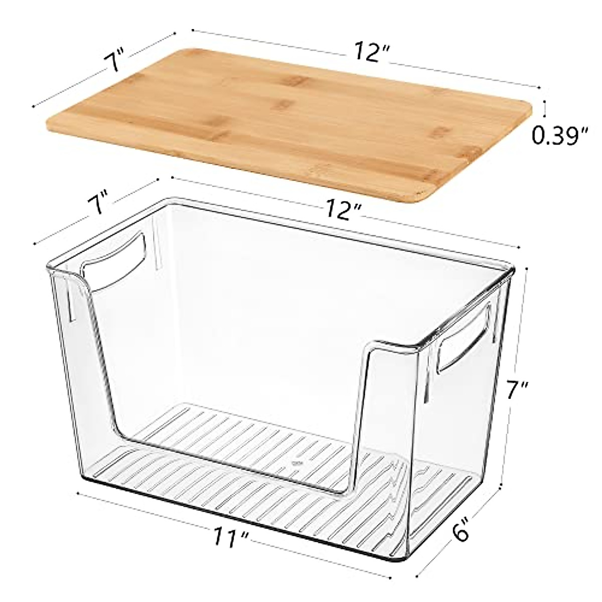 Hudgan Clear Stackable Storage Bins Acrylic Open Front Bliss Bins with Lids for Organizing The Home Edit Holder Dispenser Containers