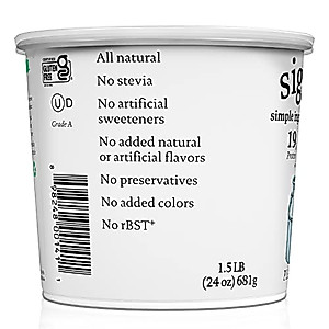 siggi's® Icelandic Strained Nonfat Yogurt, Plain, 24 oz. Multiserving Container – Thick, Protein-Rich Yogurt Snack