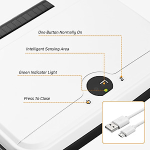 LJIACLEA Automatic Touchless Bathroom Small Trash Can with Lid 4 Gallon Smart Motion Sensor Electric Waterproo Garbage Can for Kitchen,Bedroom, Office, Living Room, USB & Light Energy Charging,White