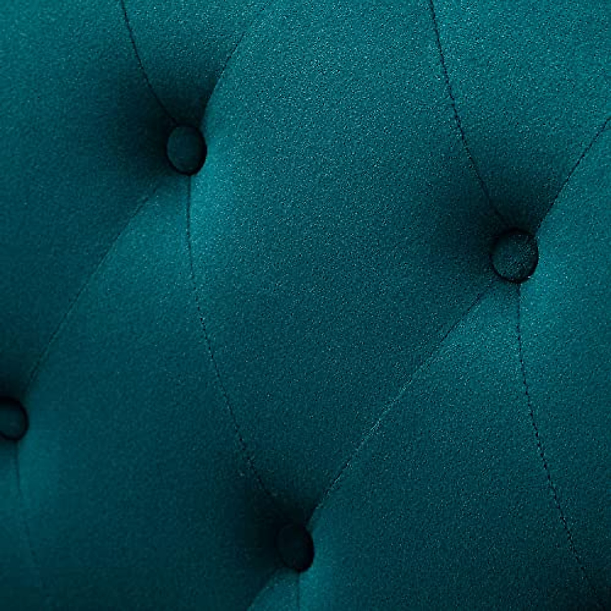 VanTook Mid Century Modern Button Tufted Accent Chair, Velvet Lounge Reading Armchair with Rubberwood Legs and Nailhead Trim, Single Corner Side Arm Chairs for Living Room Bedroom, Teal