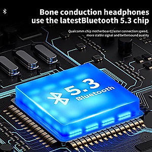 Bone Conduction Headphones,Bluetooth 5.3 Headphones with Built-in mic,Wireless Open-Ear Headphones, IPX7 Waterproof Sport Headset for Running Cycling Workout Gym,New in 2022（Black）