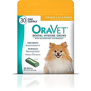 Merial Oravet Dental Hygiene Chew For X-Small Dogs (3.5-9Lbs Lbs), Dental Treats For Dogs, 30 Count