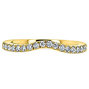 Kobelli Lab Grown Diamond Womens Curved Wedding Band 1/5 CTW 14k Yellow Gold (DEF/VS), 6