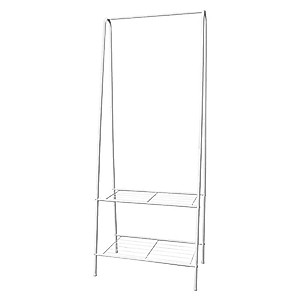 Metal Clothing Rack Retail 63in Industrial Clothing Racks Modern Garment Rack (White)