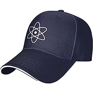 Retro Atomic Atom Symbol Sandwich Cap Outdoor Leisure Adjustable Baseball Hip Hop Cap Unisex Black